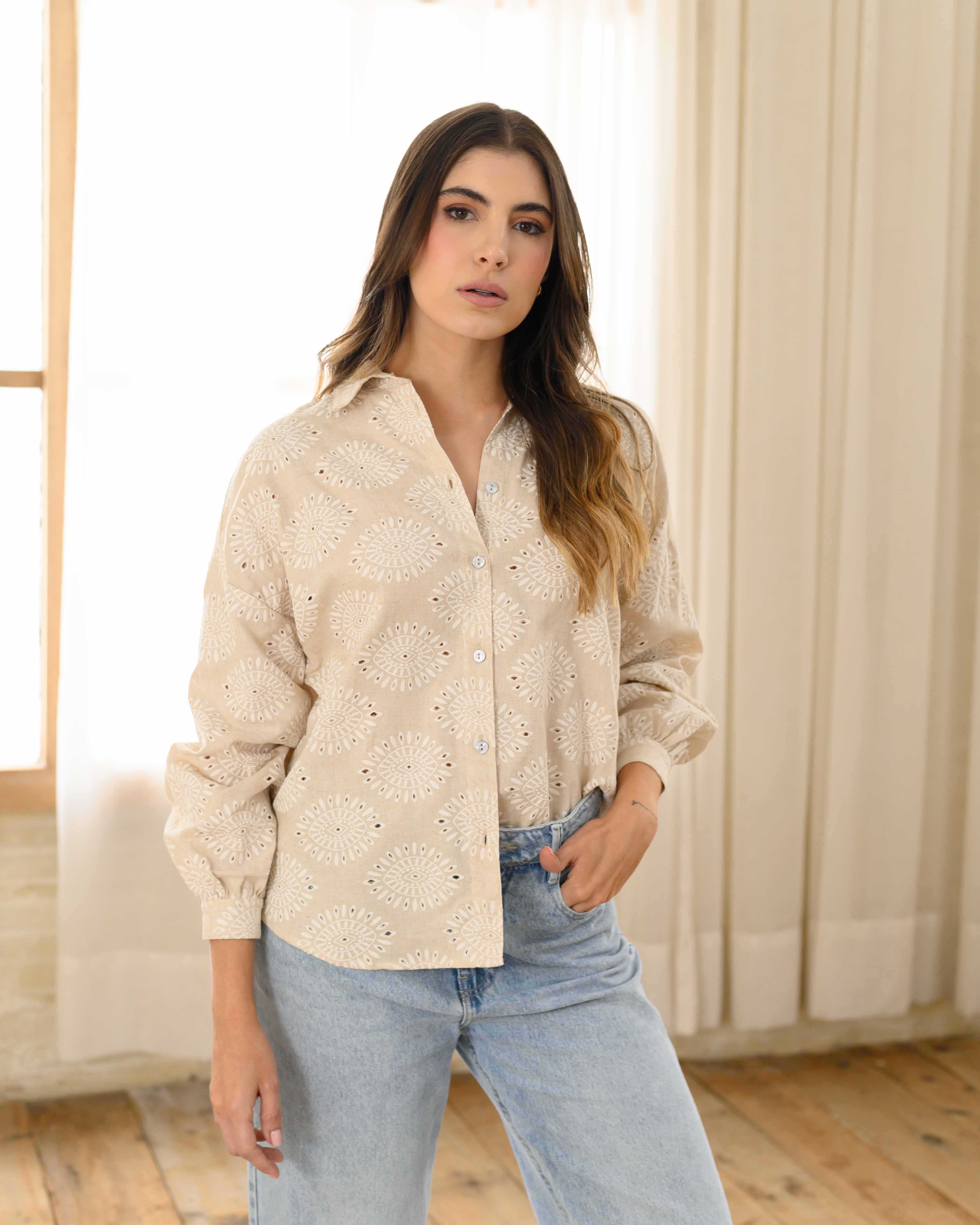 Camisa Cristina Arena – Nitta Bonita - Ropa para Mujer